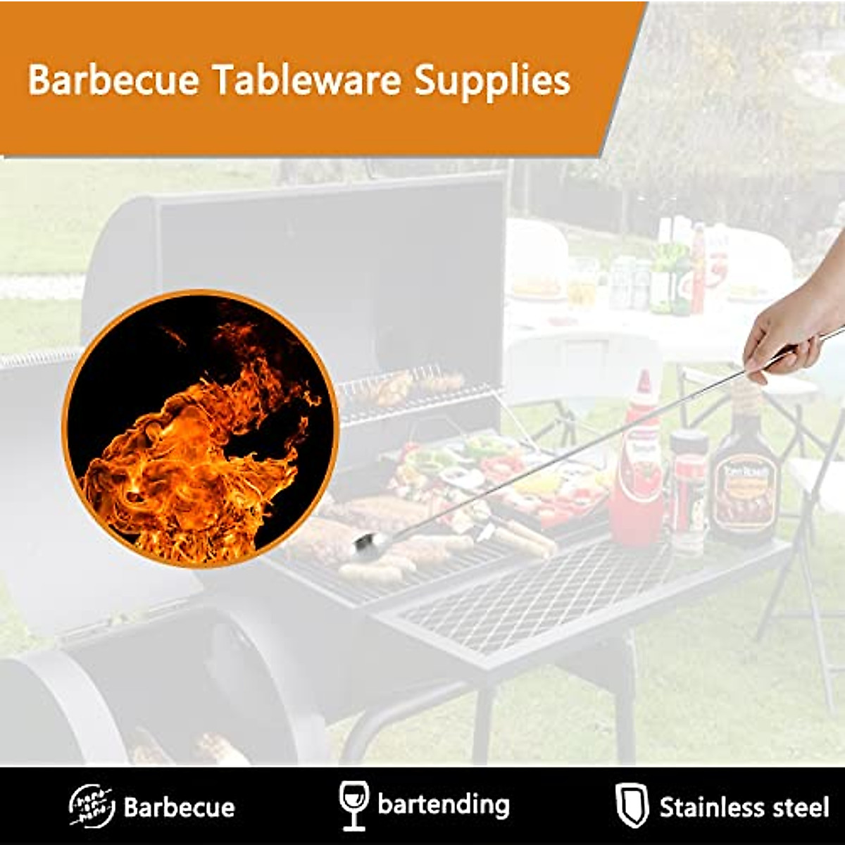 Spoon,Telescopic Spoon,Extendable Spoon,62cm Long Stainless Steel Telescopic Spoon Extendable for Barbecue Tableware Supplies 8.66~24.4inch (Spoon)