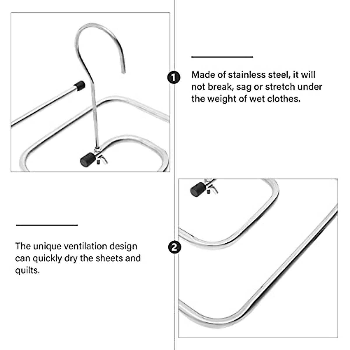 Operitacx 2pcs Spiral Shaped Clothes Drying Rack Stainless Steel Laundry Stand Hanger Quilt Blanket Hanger for Bed Sheet Coverlet Scarf Bath Towel Silver