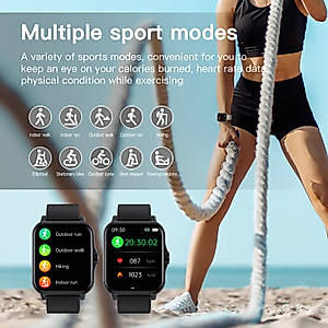 ANDFZ Smart Watch(Receive & Dial), 2023 Newest 1.85" TFT HD Full Touch Screen, Smart Watch for Men Women, SmartWatchs with Health Tracker/Fitness Tracker/Call/Text/AI Voice Assistant