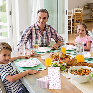 50Pcs Pink Floral Guest Napkins Pink and White Floral Dinner Napkins Party Supplies Pink Floral Paper Bathroom Hand Towels Toile for Wedding Bridal Birthday Baby Shower Garden Tea Summer Party Favor