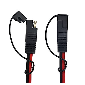 Halokny SAE Power Socket Sidewall Port, 12AWG SAE Solar Quick Connect Panel Flush Mount Plug Cable, Weatherproof SAE Extension Cable, with 4 Screws, for Automobile and Solar Panel (1Ft / 30CM)