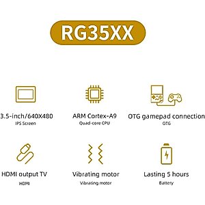 RG35XX Handheld Game Console with 5000 Games, 3.5inch IPS OCA Screen Linux System Chip Cortex-A9 Portable Handheld Nostalgic Arcade Retro Game Machine, 64g, 2100mAh (RG35XX Purple)