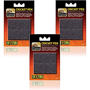 (3 Pack) Exo Terra Replacement Sponges Cricket Pen, 2 Sponges each