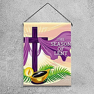 Garden Flag Holy Week. The Time Of Lent. 12×18 Inch Double Sided Design Decorative Yard Banner Garden Flag Holiday Flag for Party Home Outdoor Decoration