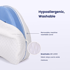 Contour Legacy Leg & Knee Foam Support Pillow - Soothing Pain Relief for Sciatica, Back, Hips, Knees, Joints - As Seen on TV