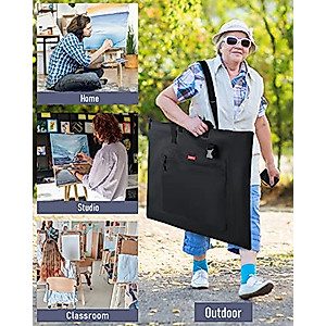 Nicpro Light Weight Art Portfolio Bag, 23 x 31 Inches Waterproof Nylon Art Portfolio Case with Shoulder & Handle Carry, for Artwork, Poster, Sketch Drawing, Canvas, Photography, Solar Panel Storage