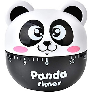 DOITOOL Kitchen Timer Cute Cartoon Animal Countdown Timer Black Panda Bear Cooking Alarm Clock for Cooking Baking Students Sport Game Reminder