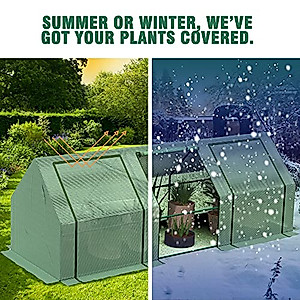 Sundale Outdoor Green House Kits to Build for Outside Winter,106 x 35 x 35 Inch Tunnel Small Greenhouses for Outdoors,Indoor Outdoor Pop Up Greenhouse with Doors, Portable Greenhouses with Cover