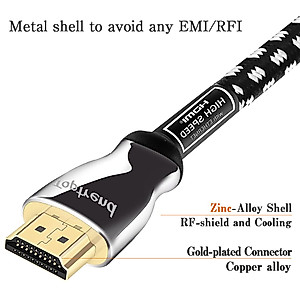 4K HDR HDMI Cables 25ft, High Speed HDMI 2.0 Cable Supports 1080p, 3D, 4K @60Hz Ultra UHD, HDR, 28AWG Braided HDMI Cord, for Laptop, Monitor, Blue-ray Player, PS3, PS4,PS5, Xbox One, Fire TV& More