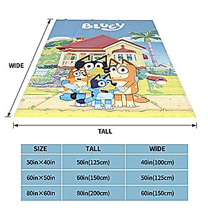 KAVIN Bluey's Blanket Ultra-Soft Micro Fleece Throw Blanket Flannel Blankets for Couch Bed Living Room 50 X 60 Inch