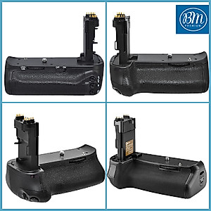 Battery Grip Kit for Canon EOS 70D, EOS 80D, EOS 90D Digital SLR Camera Includes Qty 2 BM Prmeium LP-E6 Batteries + BG-E14 Replacement Battery Grip