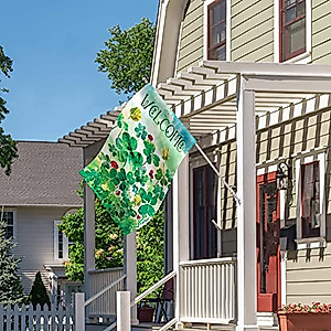 Morigins Welcome Clover Garden Decorative St.Patrick's Day Double Sided House Flag 28x40 inch