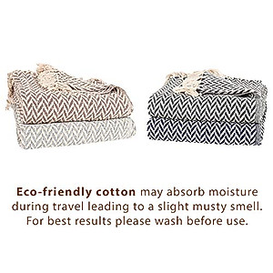 Arkwright Common Ground Pattern Throw Blankets - (Pack of 12) All Season Reversible Cotton Luxury Hotel Quality, Soft and Warm, Sundry Blankets for Bed, Camping, Sofa Chair, 50 x 70 in, Chevron