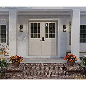 Progress Lighting Edition Collection 1-Light Water Glass Traditional Outdoor Medium Wall Lantern Light Antique Bronze, 7"