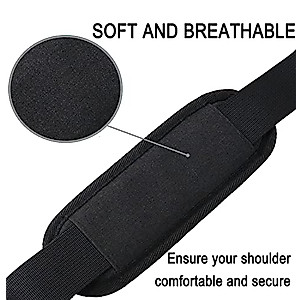 Askuko Shoulder Strap 56 Inch, Universal Adjustable Shoulder Belt Replacement Laptop Bag Shoulder Strap with Metal Hooks for Briefcase, Laptop Messenger Crossbody Bag, Luggage Duffel Camera, Black