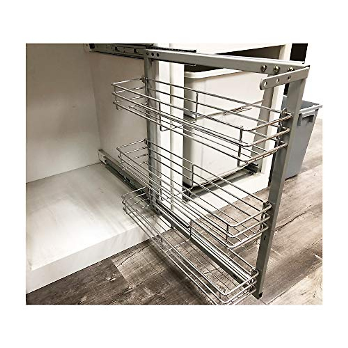 campbell moulding ML-017C Cabinet Spice Rack- 3 shelves Full Pullout Set