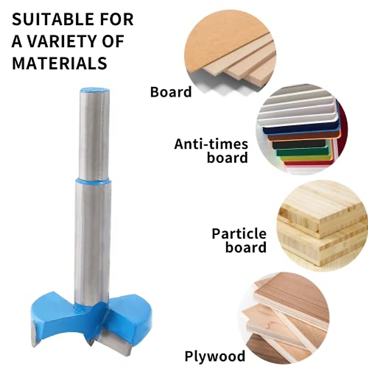 Qjaiune 1-1/16 Inch / 27mm Forstner Drill Bit, 1.0625 Inch Boring Bit Cutter Tungsten Carbide Wood Hole Saw Auger Opener, Woodworking Hole Opener Hinge Hole Cutter for Wood, Plastic, Plywood