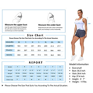 Women’s Racerback Workout Tank Tops with Built in Bra Sleeveless Running Yoga Shirts Slim Fit (Small, White)