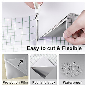 Mirror Sticker for Wall Wallpaper Peel and Stick Self Adhesive Removable Acrylic Mirror Contact Paper Flexible Wall Sticker Mirror for Craft Countertops Dresser DIY Home Decor Cabinets 15.75"x78"