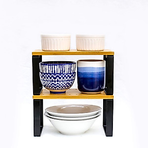 SBS Stackable, Kitchen Counter. Pantry and Cabinet Organizer, Modular Shelves. 2 Shelves (9.5 inch)