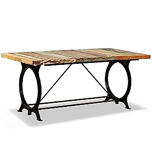 AJSEOYBS Dining Table Mid-Century Vintage Kitchen Table for Person for Dining Room Balcony Cafe Bar,Dining Table Solid Reclaimed Wood 70.9"