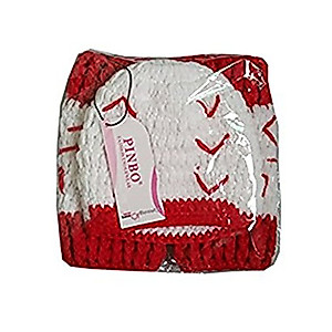 Pinbo Newborn Baby Boys Photography Prop Crochet Baseball Hat Shorts,White with red,One Size