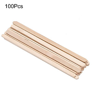 100 Hair Removal Stick,Wax Sticks, Disposable use design clean and hygienic Wood Waxing Craft Sticks Spatulas Applicators for Face Eyebrows Lip Hand Hair Removal Eyebrow and Body