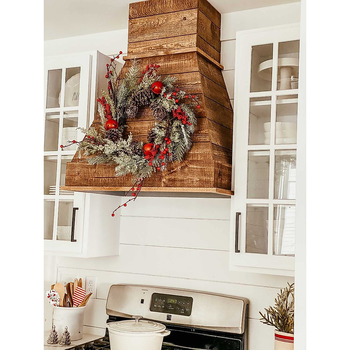 30" Castlewood Rustic Shiplap Chimney Range Hood - Brown (42-1/2" H | 31" W | 20-3/8" D) (No Ventilator/Liner)