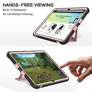 BENTOBEN for iPad 10th Generation Case, iPad 10.9 Case 2022 with Kickstand Glitter Sparkly 3 Layers Rugged Shockproof Protective Tablet Cover Case for iPad 10.9 Inch 2022 Release, Rose Gold