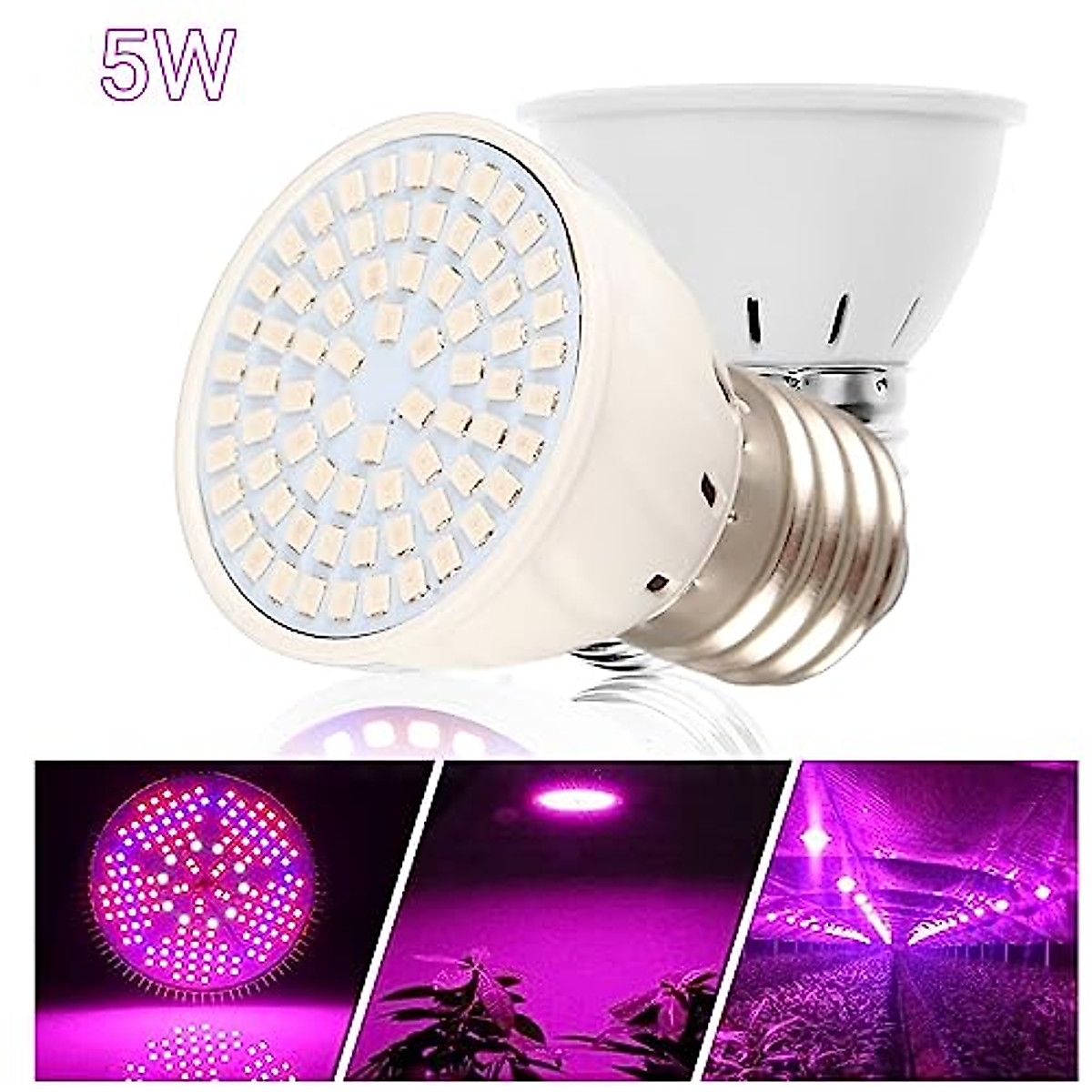 Full Spectrum Grow Light, 36W LED Grow Light Bulb -52 Red + 20 Blue AC220V 72 LEDs SMD2835 Plants LED Lamp Bulbs for Small Grow Box, Grow Tent, DIY Hydroponics, Bonsai, Garden etc