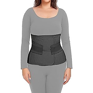Abdominal Binder Post Surgery for Men and Women, Postpartum Belly Band, Hernia Belt Stomach Compression Wrap for Hernia Surgery, C-Section, Natural Birth, Abdominal Injuries,Black,L