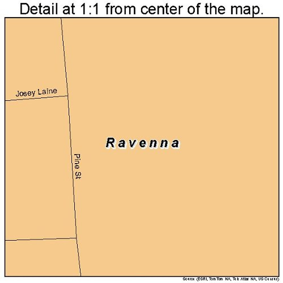 Large Street & Road Map of Ravenna, Texas TX - Printed poster size wall atlas of your home town