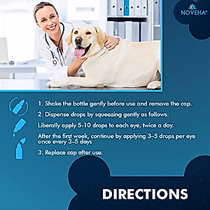 NOVEHA Cataract Drops for Pets | Advanced Lanosterol Solution + NAC | Therapeutic Eye Lubricating Drop for Dog & Cats | Improve Vision Clarity, Health & Dryness, Pink Relief in Animals (2 x 10 mL)