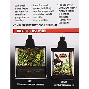 Zoo Med Nano Dome Lamp Fixture, Silver