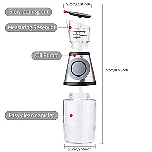 Golden Pearl Oil dispenser bottle for kitchen,Oil dispenser with Measurements,olive oil dispenser bottle,Oil and vinegar dispenser,Cruet salad dressing bottle for Kitchen（8.5 Oz）