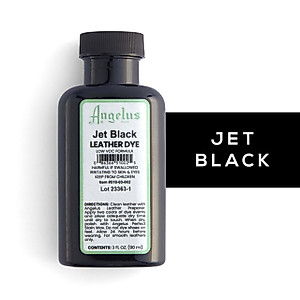 Angelus Leather Dye - Flexible Leather Dye for Shoes, Boots, Bags, Crafts, Furniture, & More 3oz (Jet Black)