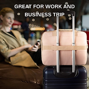 BAGSMART Laptop Bag for Women, 15.6 Inch Laptop Briefcase, Laptop Case Lockable Computer Bag, Laptop Messenger Bag for Travel Business, Pink