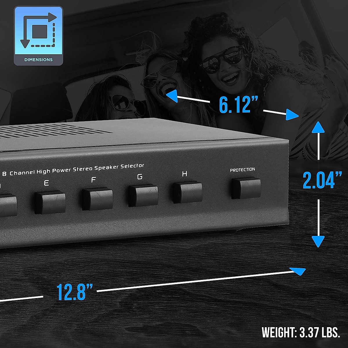 Pyle (PSS8) - Premium New and Improved 8 Zone Channel Speaker Switch Selector Switch Box Hub Distribution Box for Multi Channel High Powered Stereo Amplifier A/B/C/D Switches | 6 Pairs Of speakers
