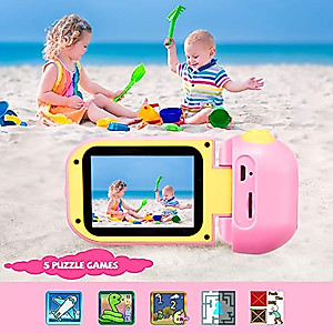 Loyang Kids Video Camera Digital Camcorder - Christmas Birthday Gifts for Children 3 4 5 6 7 8 9 10 Years Old, Kids Mini Sport DV for Girls and Boys Toy with 32GB SD Card & 2.4" Screen-Pink
