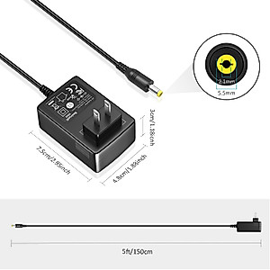 Basicvolt 5V 2A AC Adapter, Versatile 5Volt 2Amp Power Supply Wall Charger Power Adapter w/ 8 Tips for Camera, BT Speaker, GPS, USB Hub, TV Box, Webcam, Router and More 5V Electronics