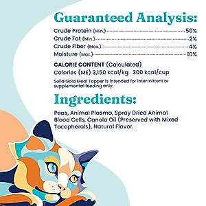 Solid Gold NutrientBoost Meal Topper for Cats - High Protein Crunchy Cat Treats Rich in Vitamins Minerals and Amino Acids - 1 Pound