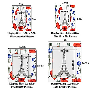 JXDXHCW 5x7 Picture Frame Red Poppy Blue Flower Home Gallery Wall Tabletop Decor with Stand Hanging Hook for Photos Certificate Poster Collage Display-Floral Pattern Frame