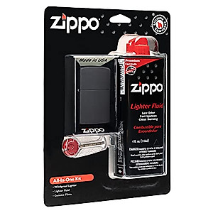 Zippo All-in-One Kit with Black Matte Windproof Lighter
