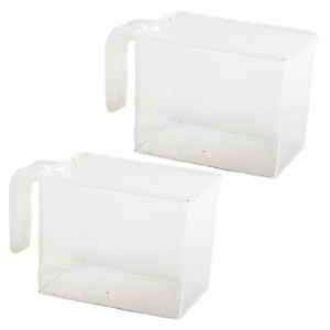 Omega 8006 Juicer Replacement Bowl Set - Pulp and Juice Collection Plastic Clear Containers Cup (2 Rectangle Bowls)