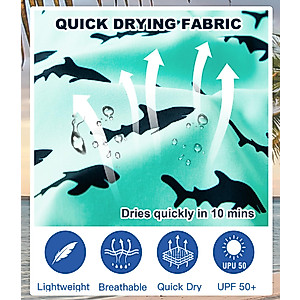 APTRO Men's Swim Trunks 9" Quick Dry Bathing Suit Big & Tall Beach Swimsuits #139 Shark 1X