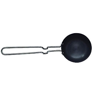 Tanish Trading Aluminium Mini Tadka Pan/Frying Pan with Handle, 2.5 mm Thickness, Black
