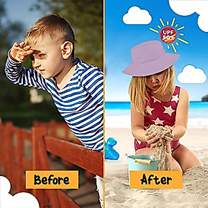 Protective Baby Sun Hat with UPF 50+ Protection Adjustable Infant Summer Beach Bucket Hats for Boy & Girl Breathable Toddler Swim Pool Play Sunhat with Wide Brim 2-5 Years Lavender (50-54 cm)