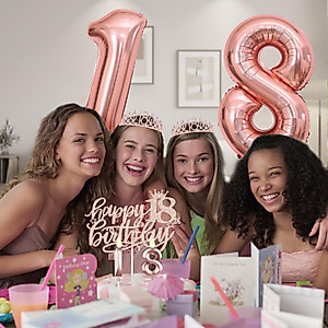 18th Birthday Decorations for Girls, Including 18th Birthday Sash and Tiara, Cake Topper and 18 Candles, 18th Birthday Balloons, 18th Birthday Gifts for Girls, 18th Birthday Party Decorations