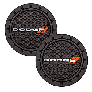 Plasticolor 000649R01 Dodge Logo Auto Car Truck SUV Cup Holder Coaster 2-Pack