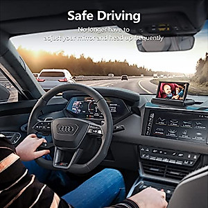 BABYMUST Baby Car Camera, 1080P Baby Car Mirror with Night Vision Function, 4.4”HD Wide Car Seat Mirror Camera to Observe Baby's Every Movement While Driving,Baby Car Monitor with 360°Fixable Camera